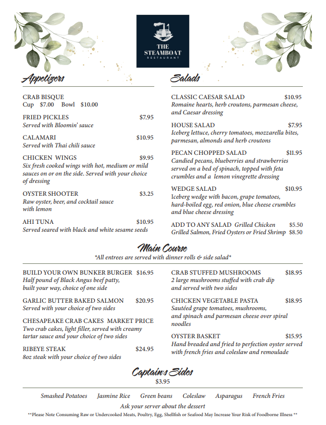 The Steamboat Restaurant - Piankatank River Golf Club